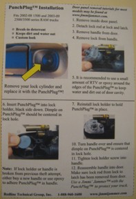 Door Lock Plugs, Dodge trucks